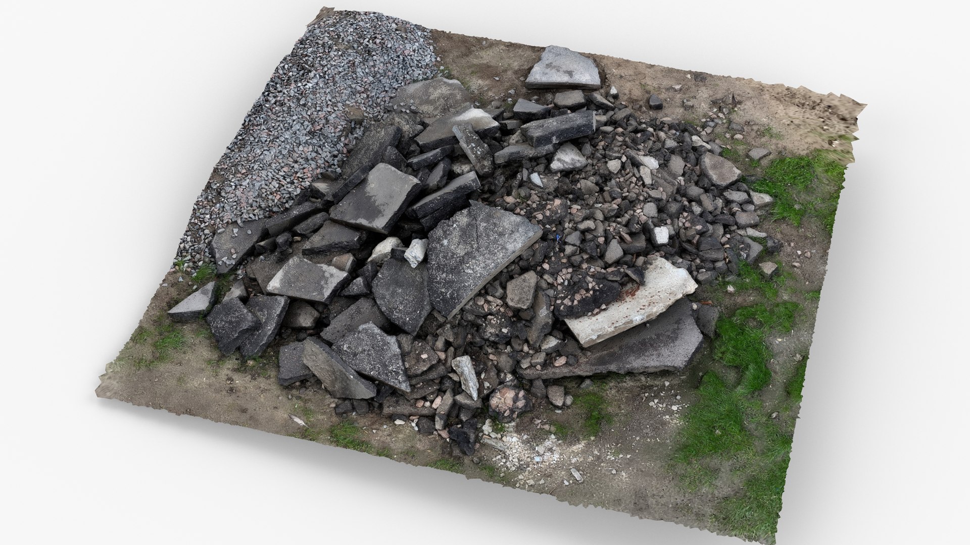 3D 3d Scan Pile Of Broken Asphalt And Concrete Rubble - TurboSquid 2399476