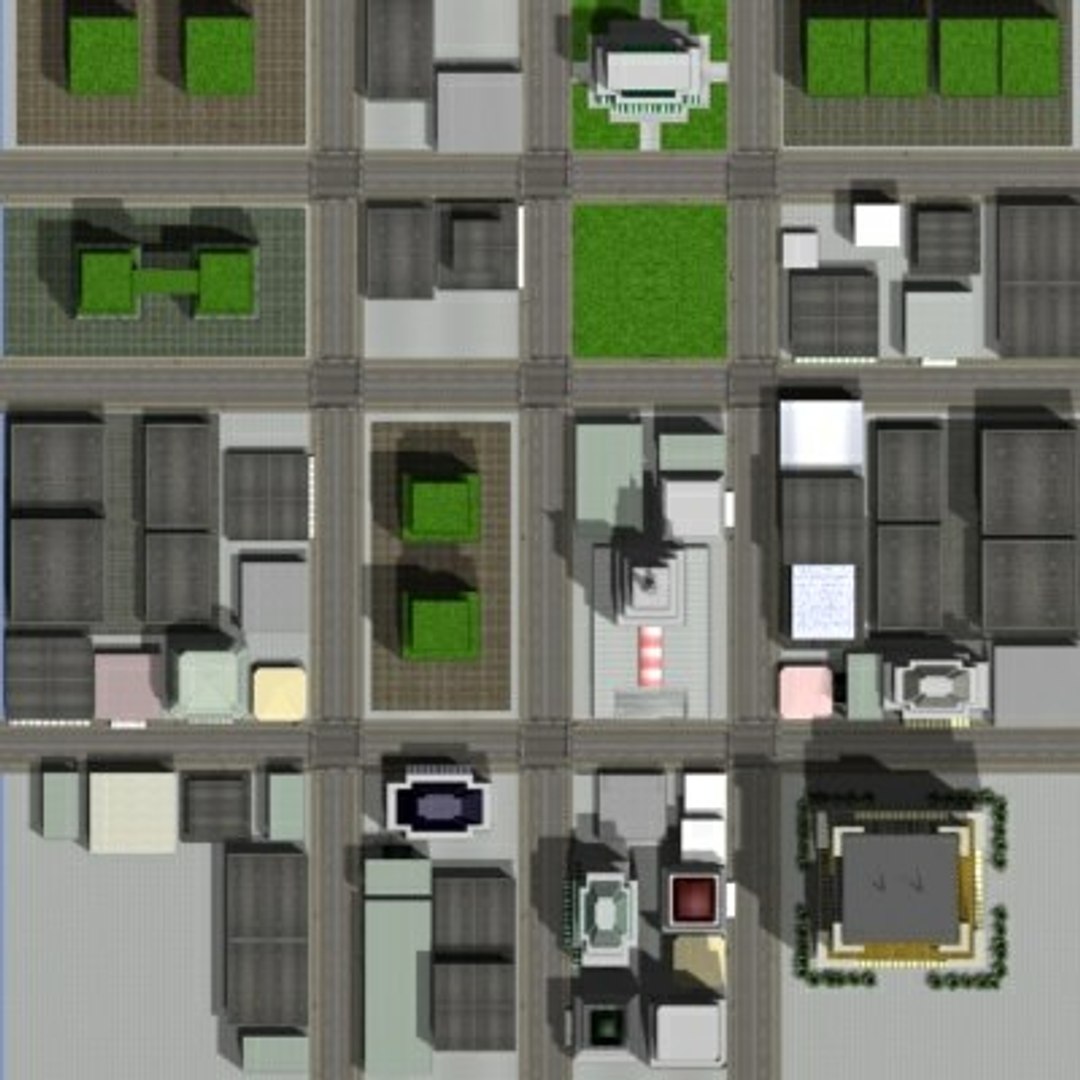 streets city 16 blocks 3d max