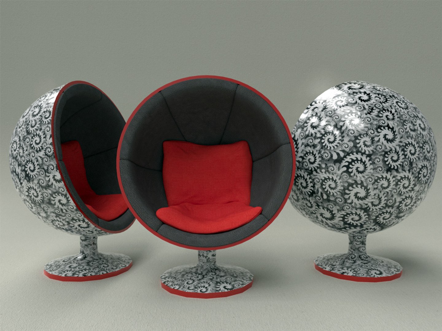 Free Classic Ball Chair 3d Model