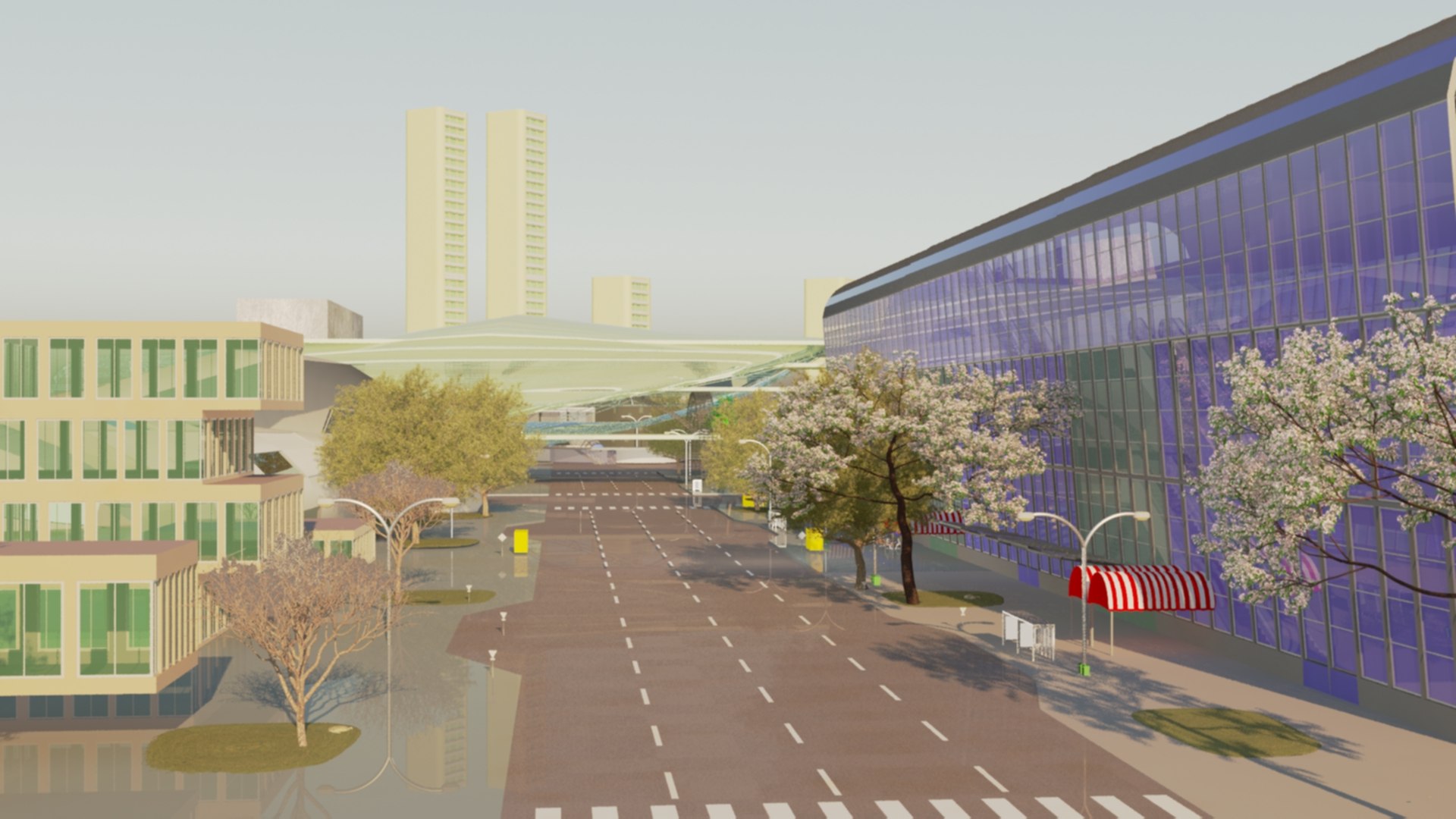 Urban Main Street 3D Model - TurboSquid 2089904