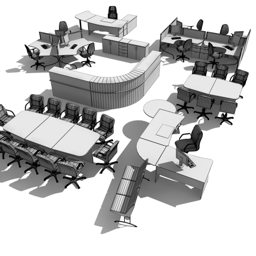 Office Furniture Pack 3d Model