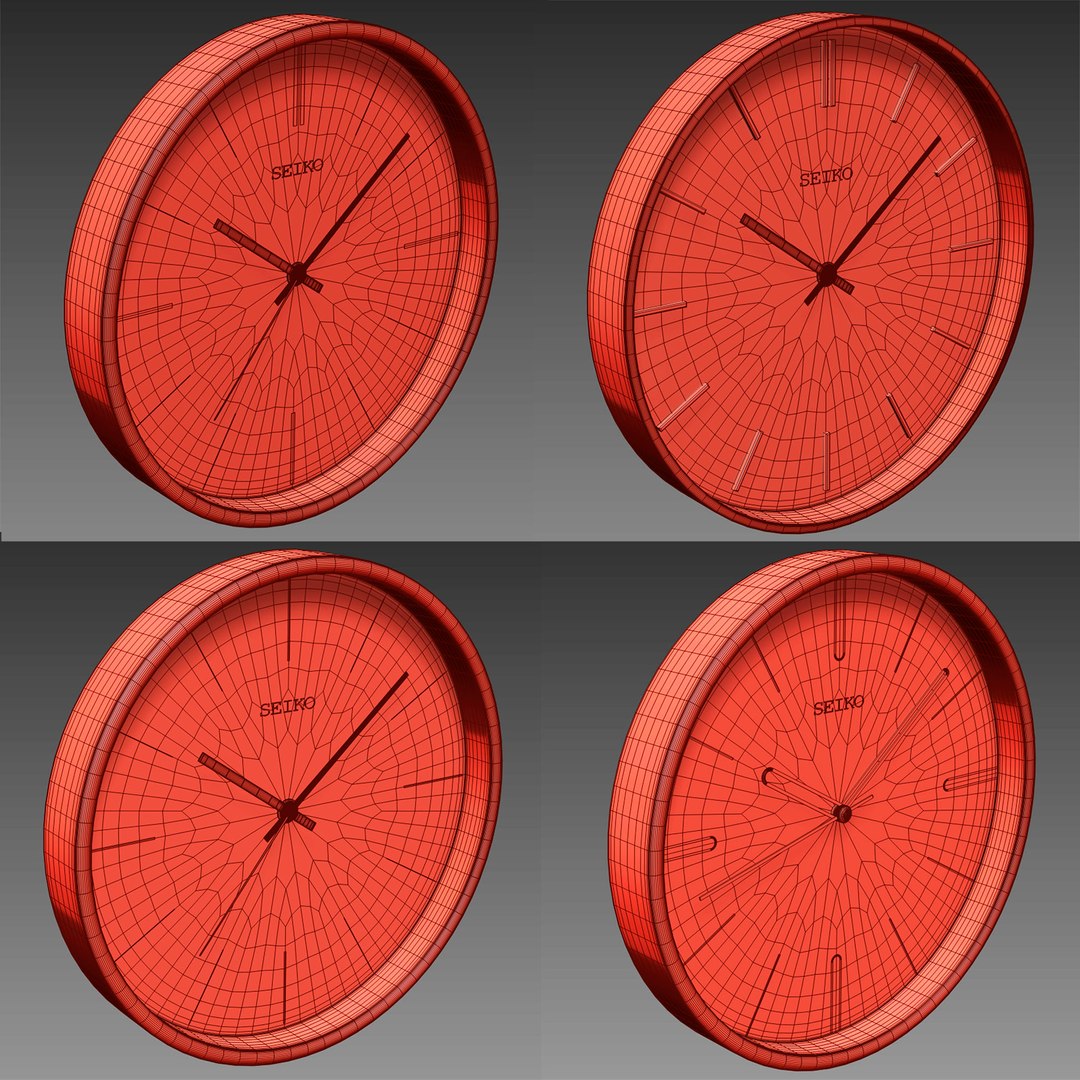 3D Wall Clock Set 707 Model - TurboSquid 1947706