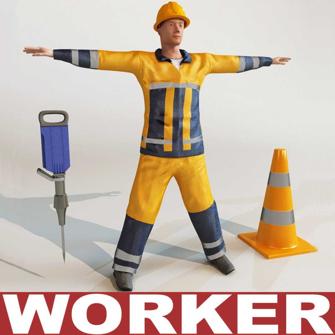 3d Model Worker Modelled