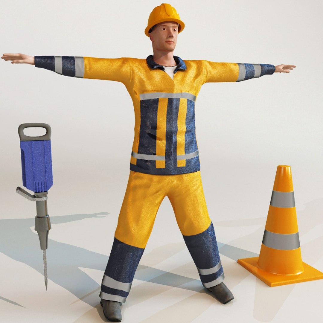 3d Model Worker Modelled