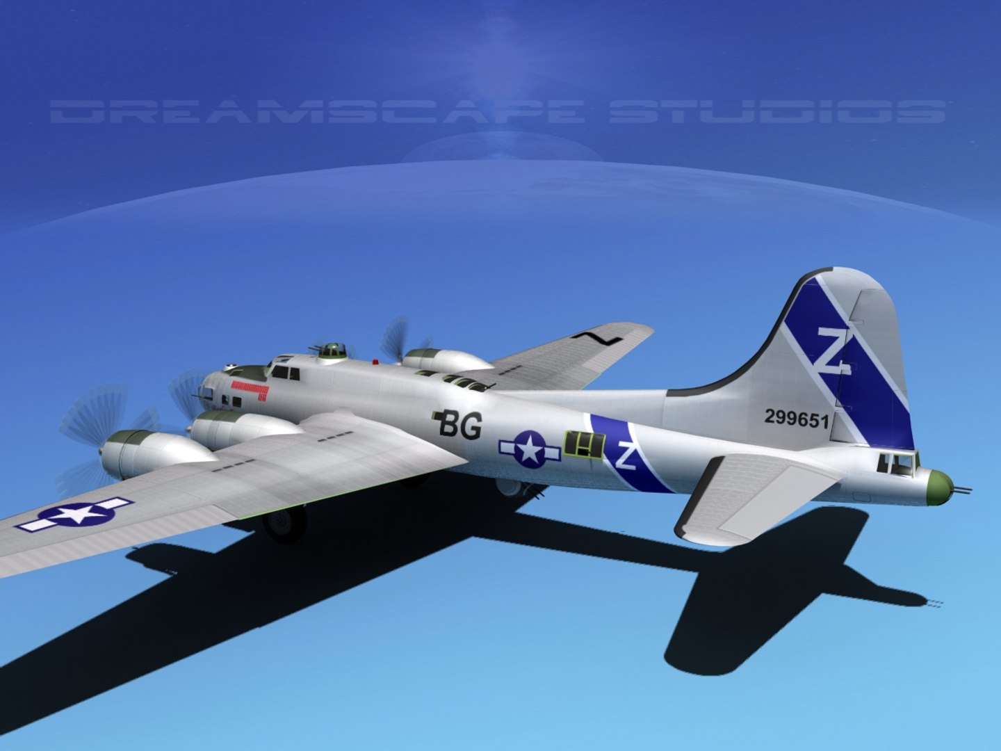 3d B-17 Boeing Flying Fortress Model