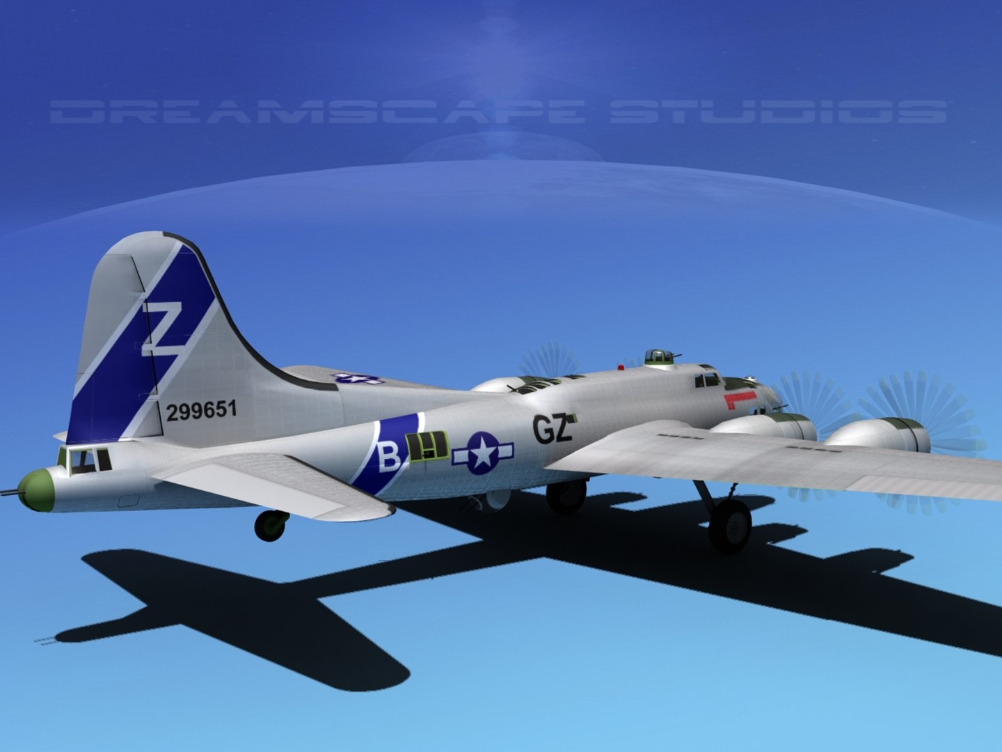 3d B-17 Boeing Flying Fortress Model