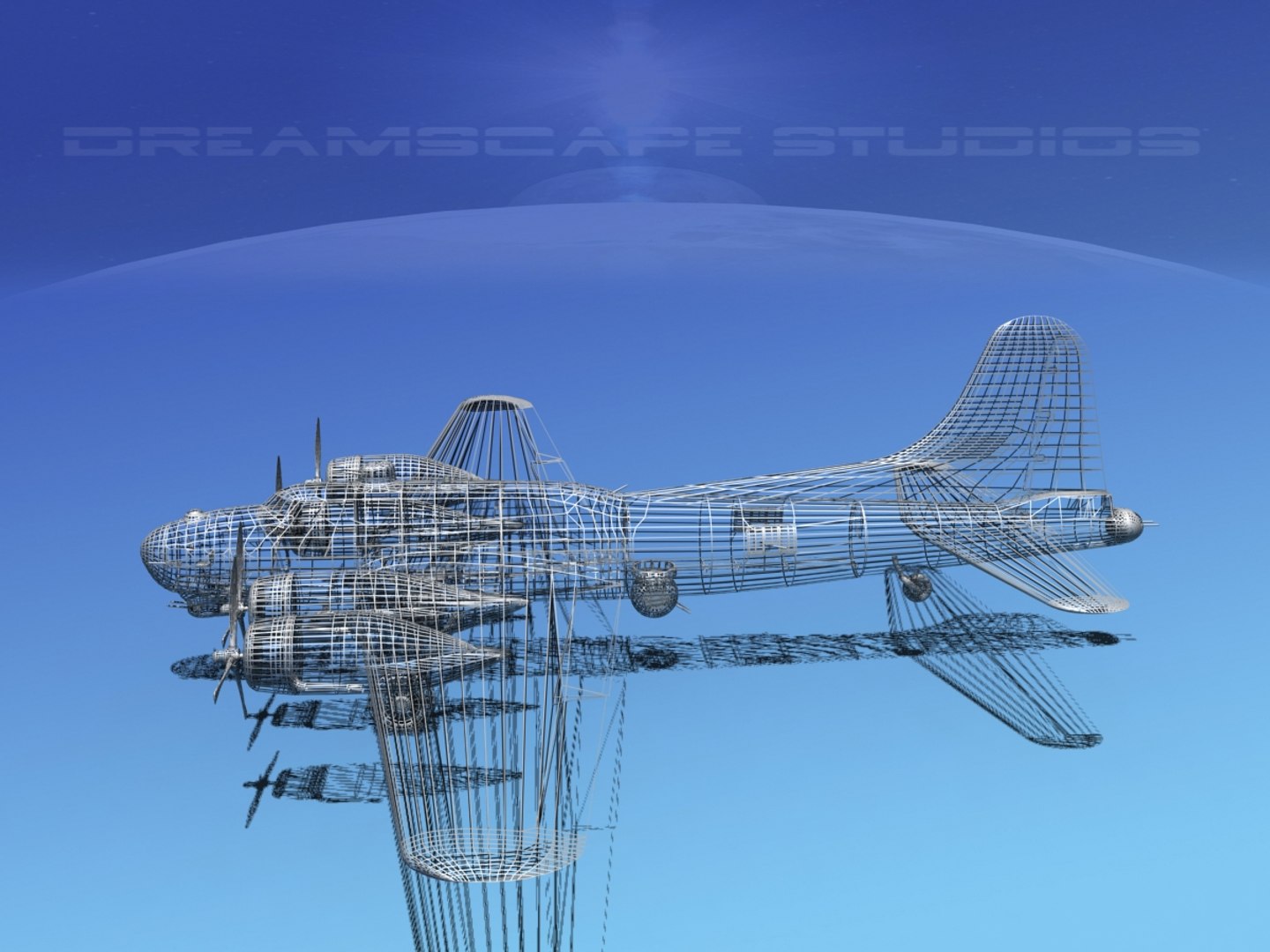3d B-17 Boeing Flying Fortress Model