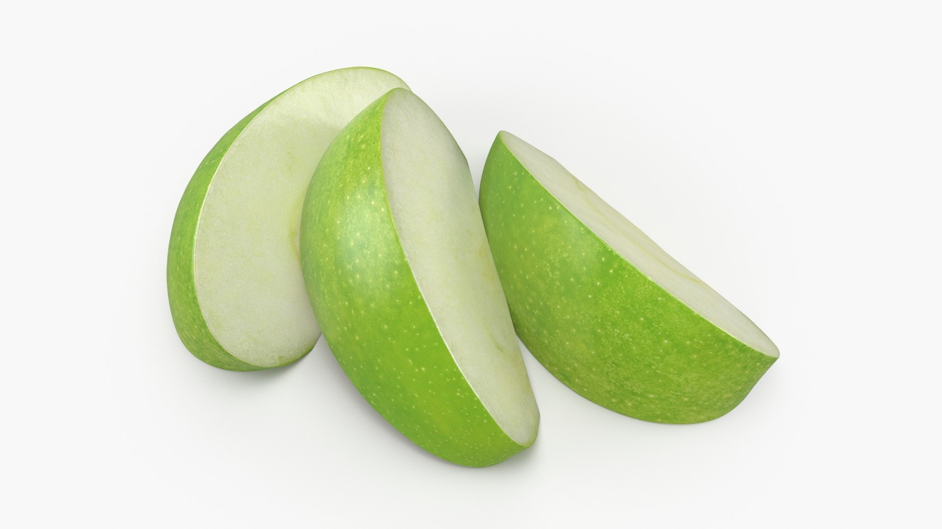 3D Green Apple V1 Slices - TurboSquid 2058675