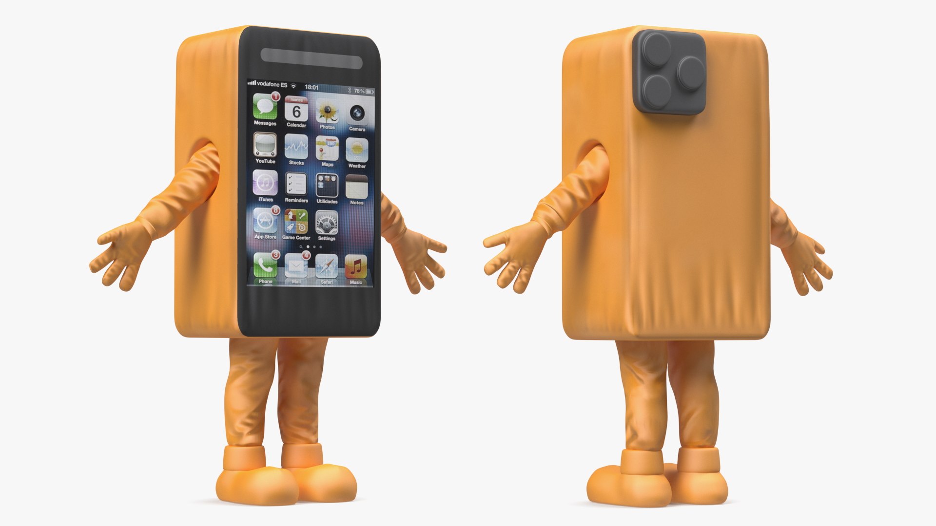 3D Rigged Cell Phone Mascot Costumes Collection - TurboSquid 2068956