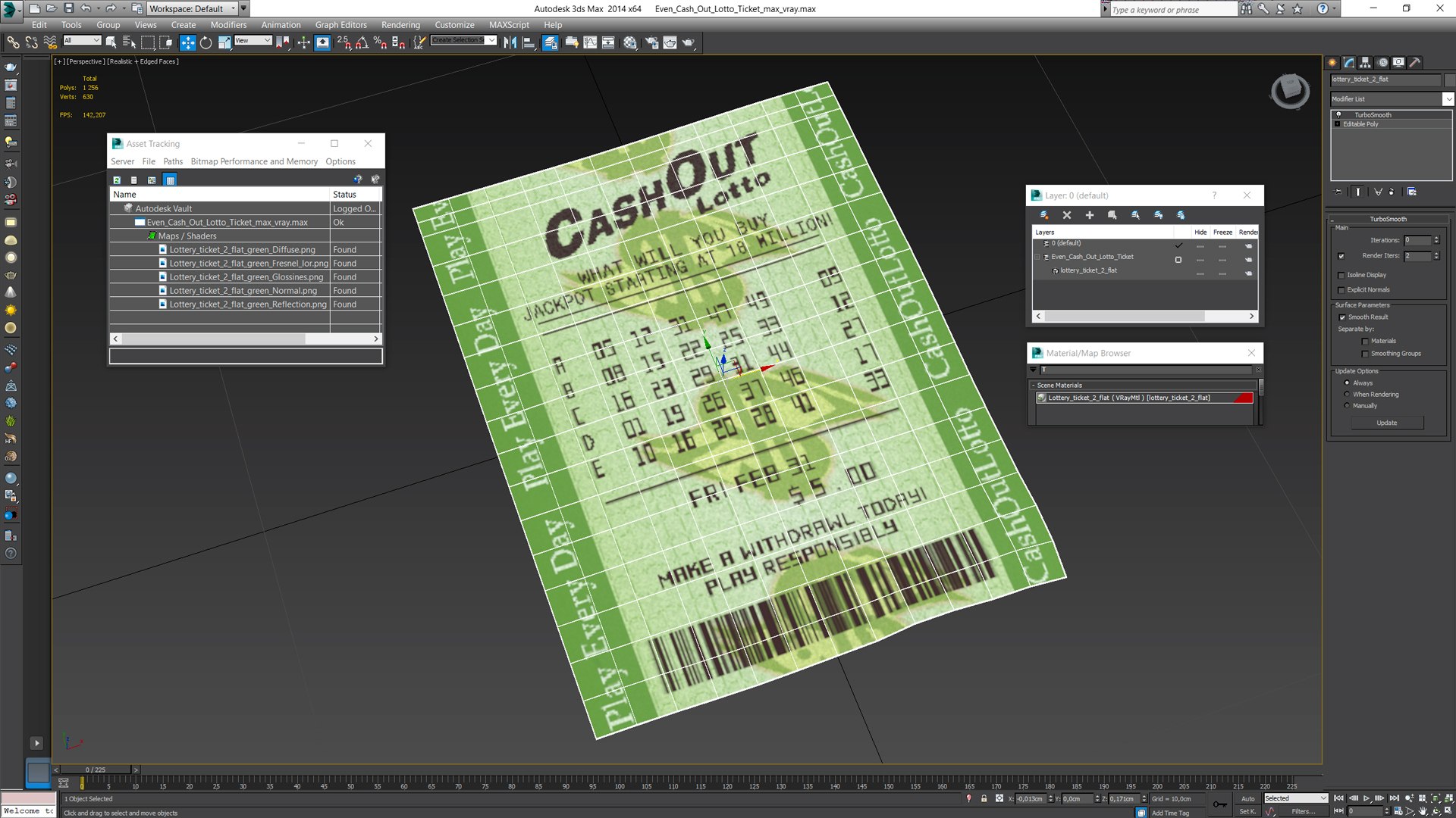 3D Even Cash Out Lotto Ticket Model - TurboSquid 2022816