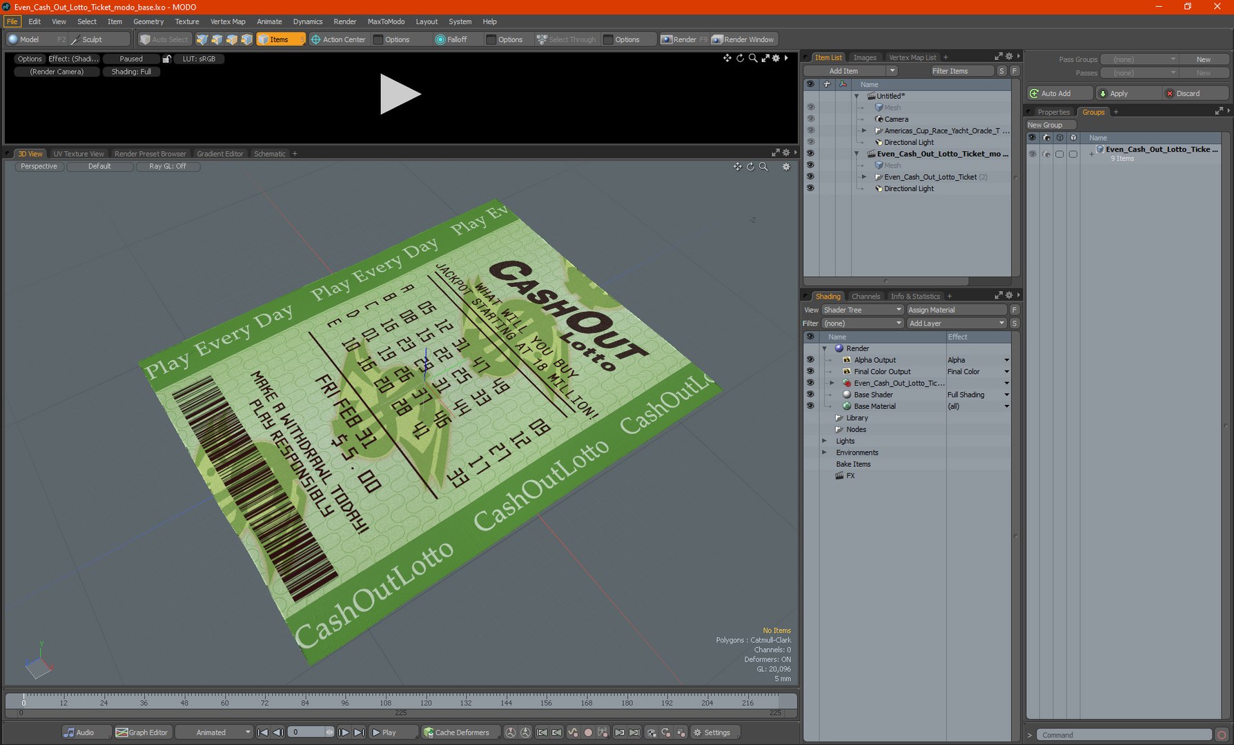 3D Even Cash Out Lotto Ticket Model - TurboSquid 2022816