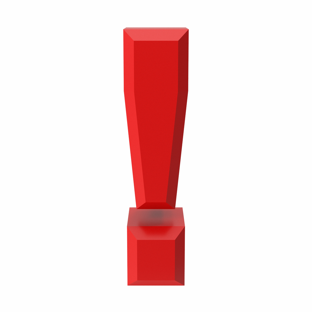 3D Red Exclamation Mark - TurboSquid 2266262