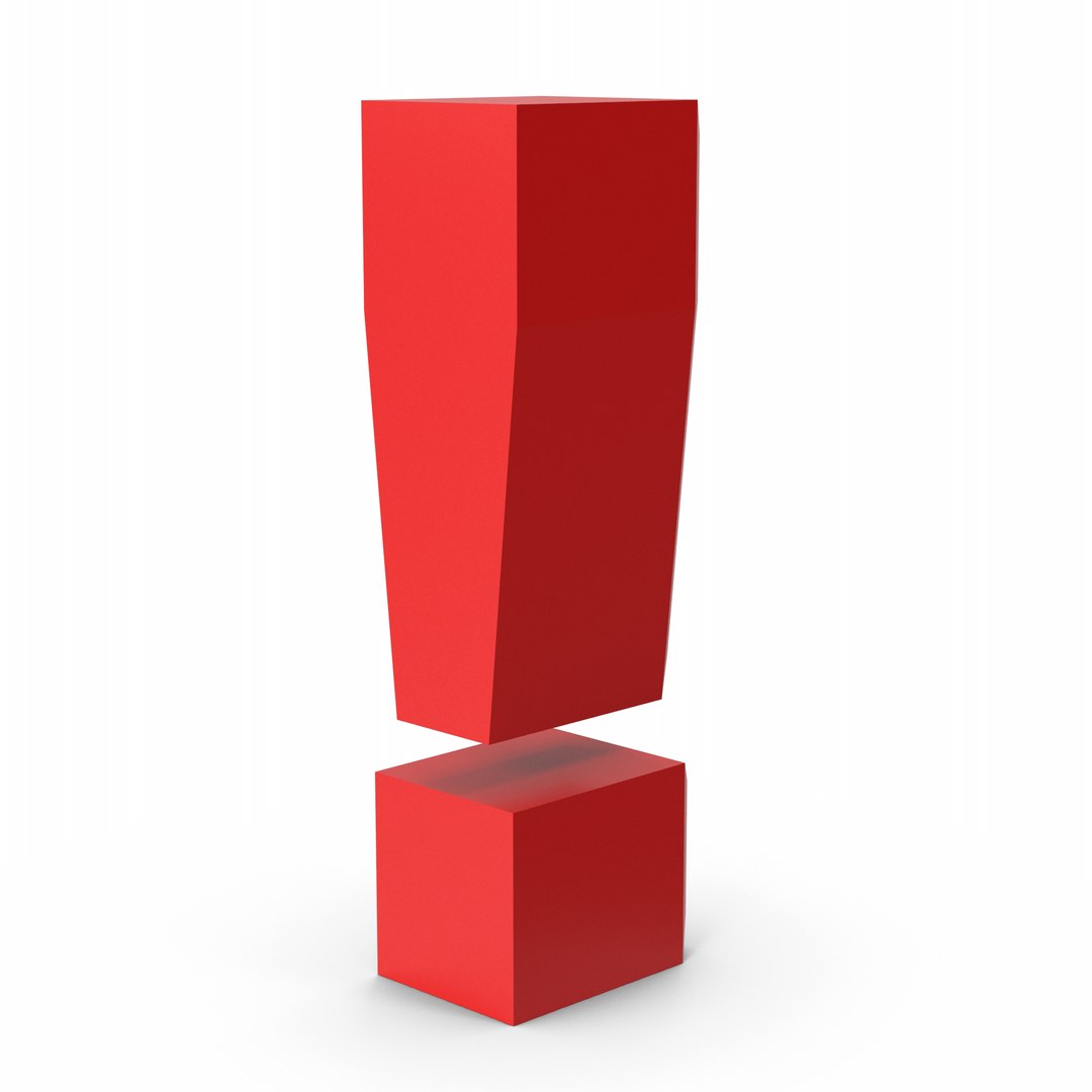 3D Red Exclamation Mark - TurboSquid 2266262