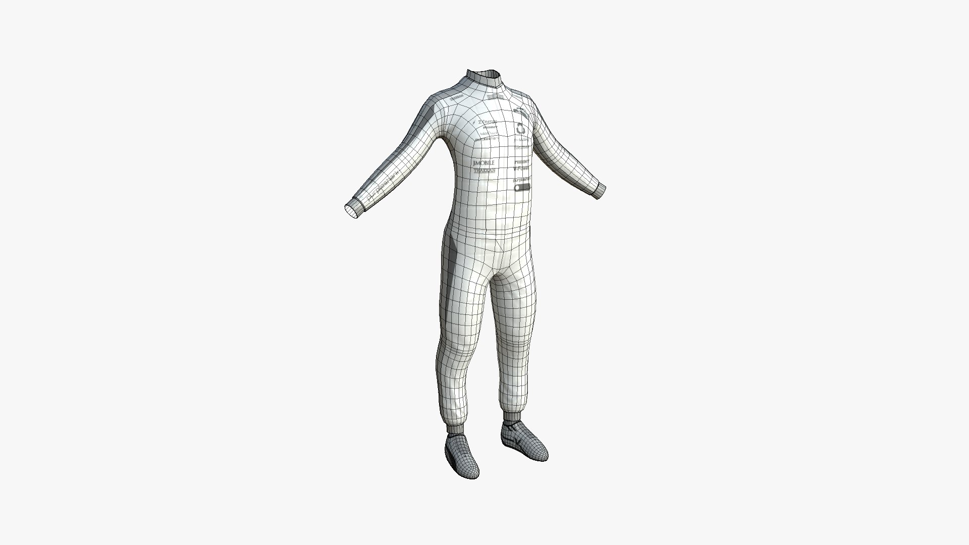 3D Racing Pilot Uniform A08 Gray - Character Clothing Design ...