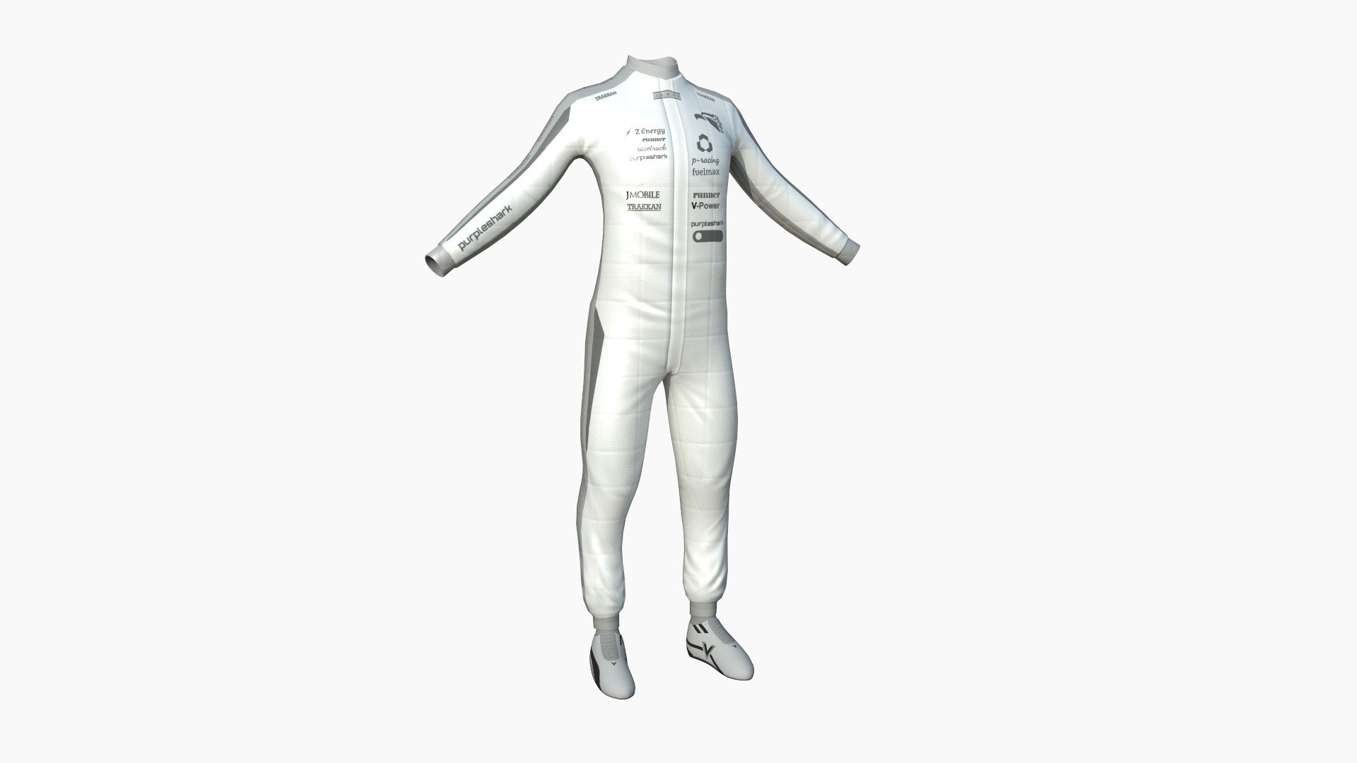 3D Racing Pilot Uniform A08 Gray - Character Clothing Design ...