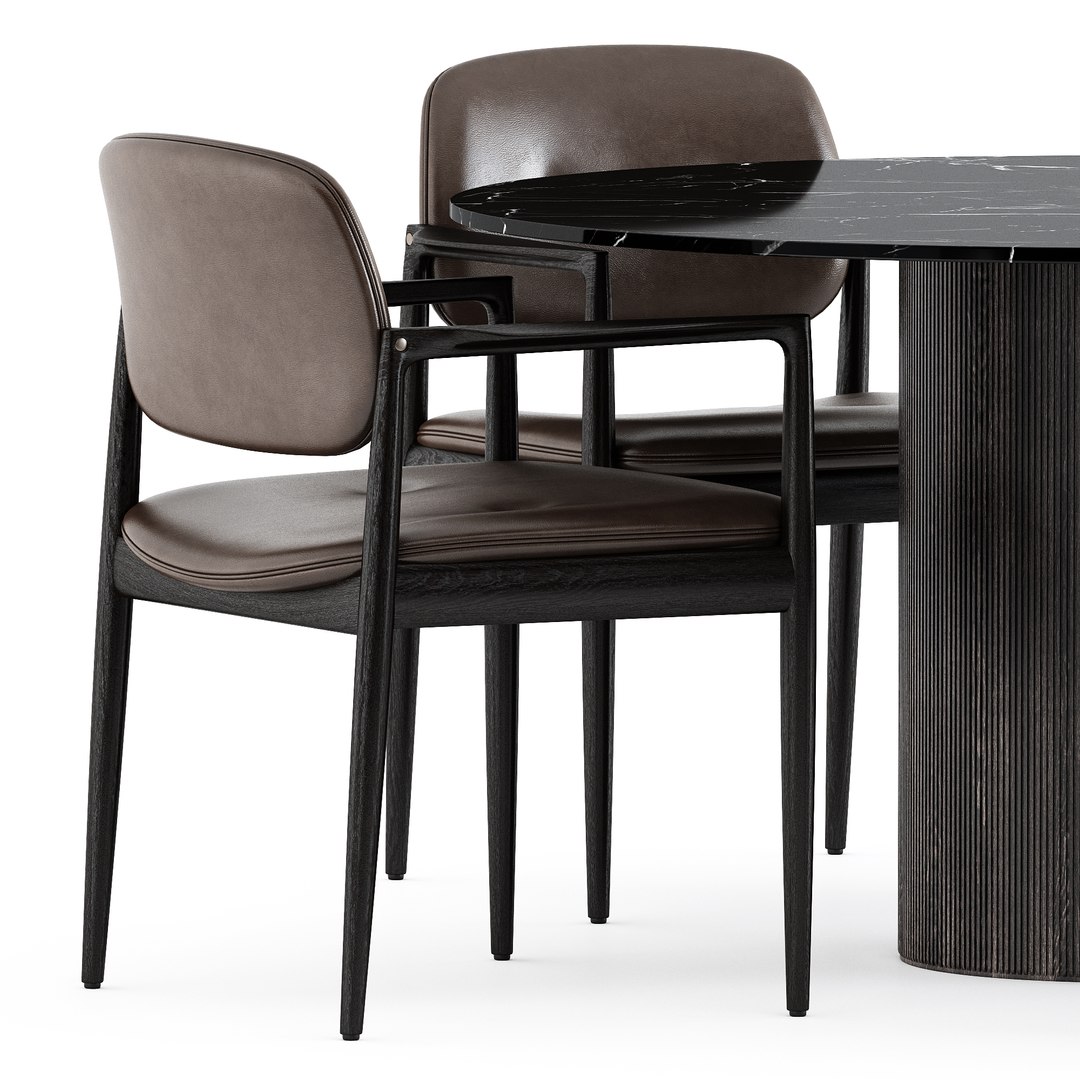 3D Yoko Dining Chair And Cabin Round Table Model - TurboSquid 1996926