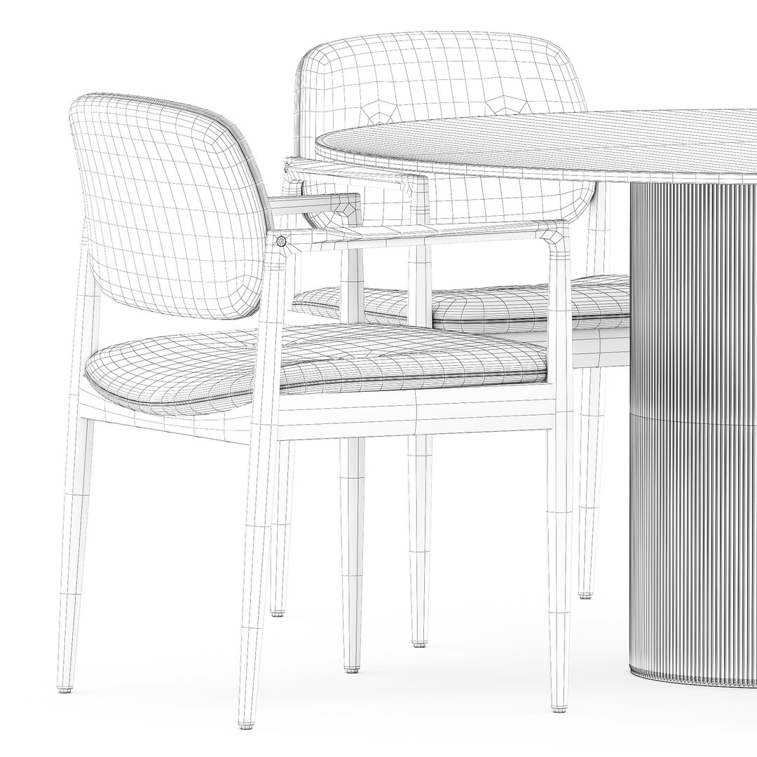 3D Yoko Dining Chair And Cabin Round Table Model - TurboSquid 1996926