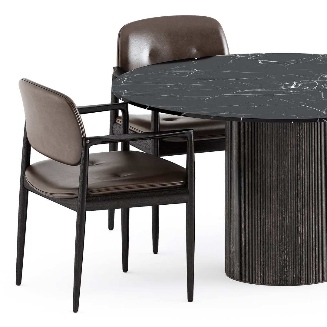 3D Yoko Dining Chair And Cabin Round Table Model - TurboSquid 1996926