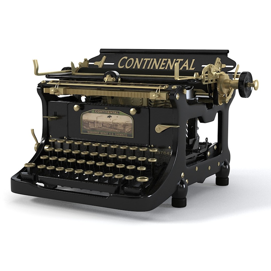 Continental Vintage Typewriter 3d Model