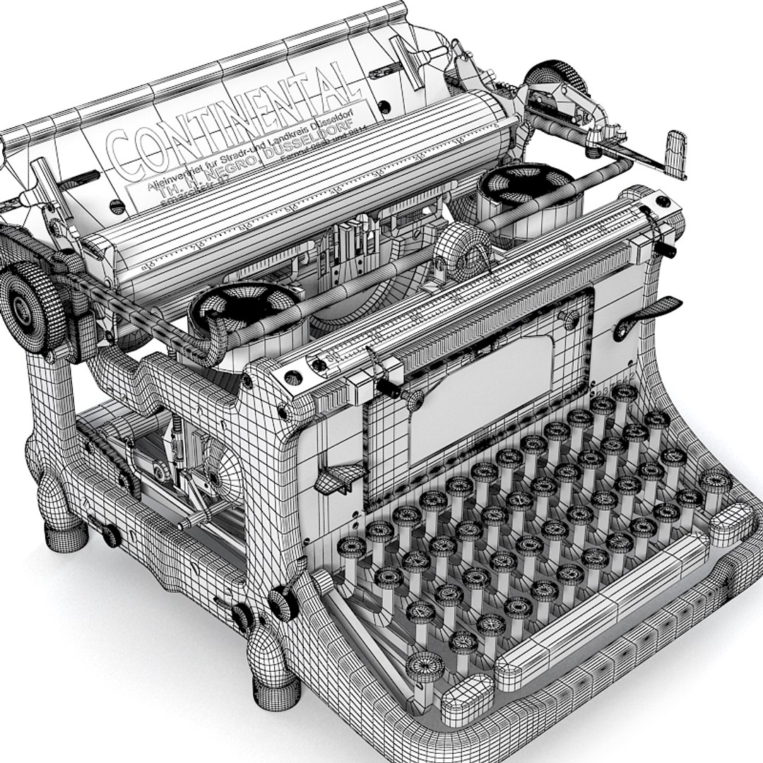 Continental Vintage Typewriter 3d Model