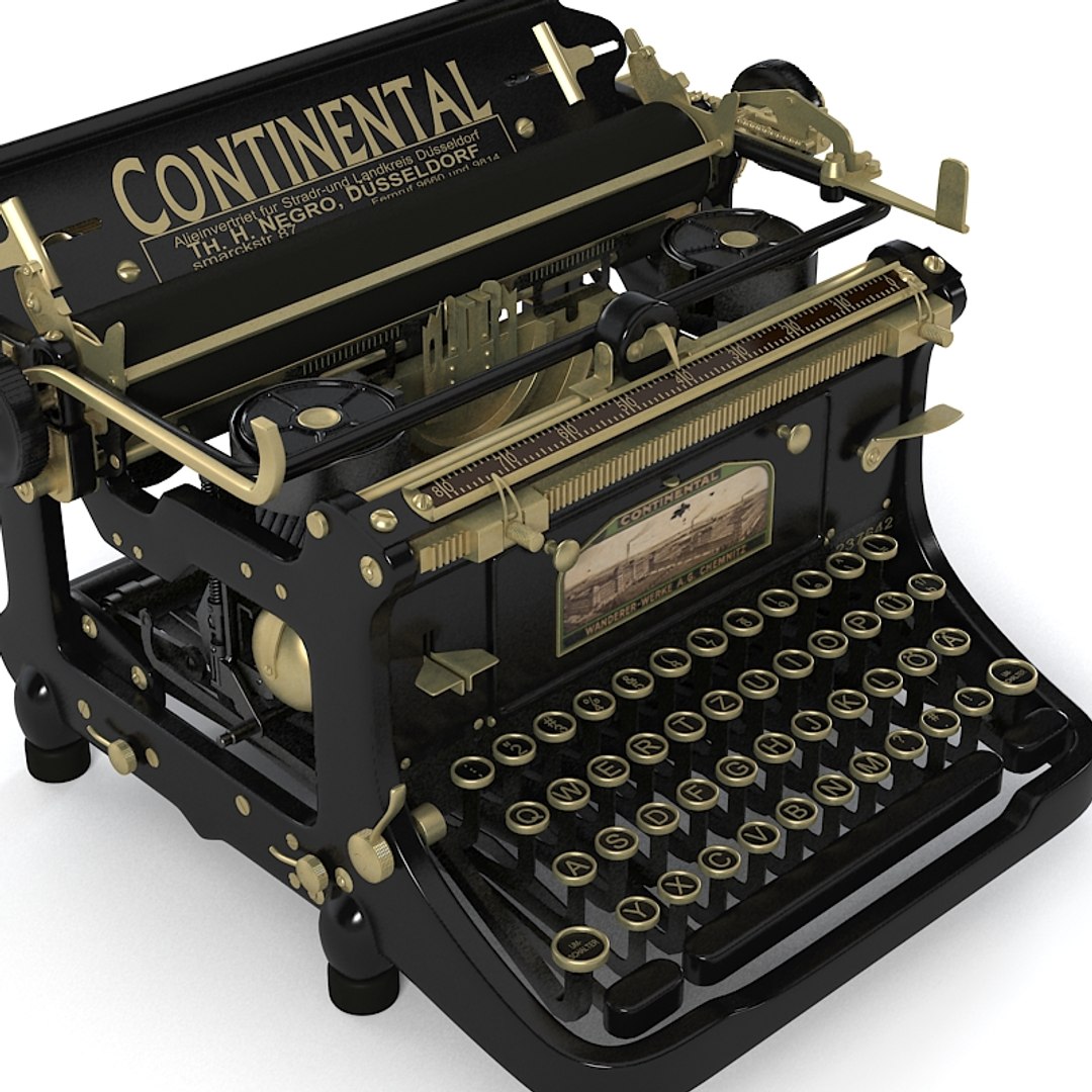 Continental Vintage Typewriter 3d Model