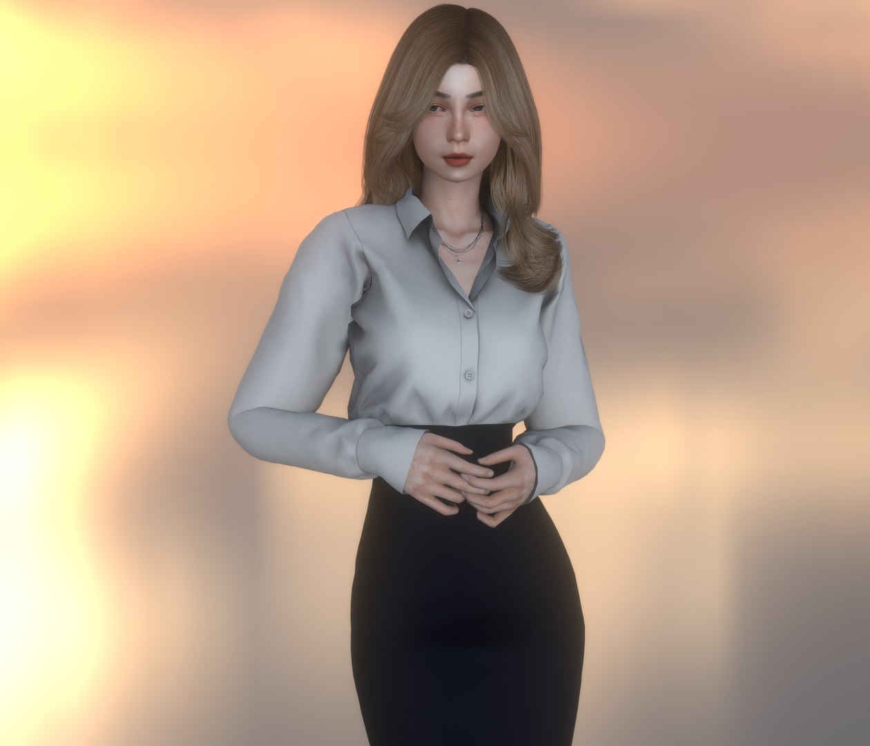 3D Office Girl V2 - Game Ready Model - TurboSquid 2081054