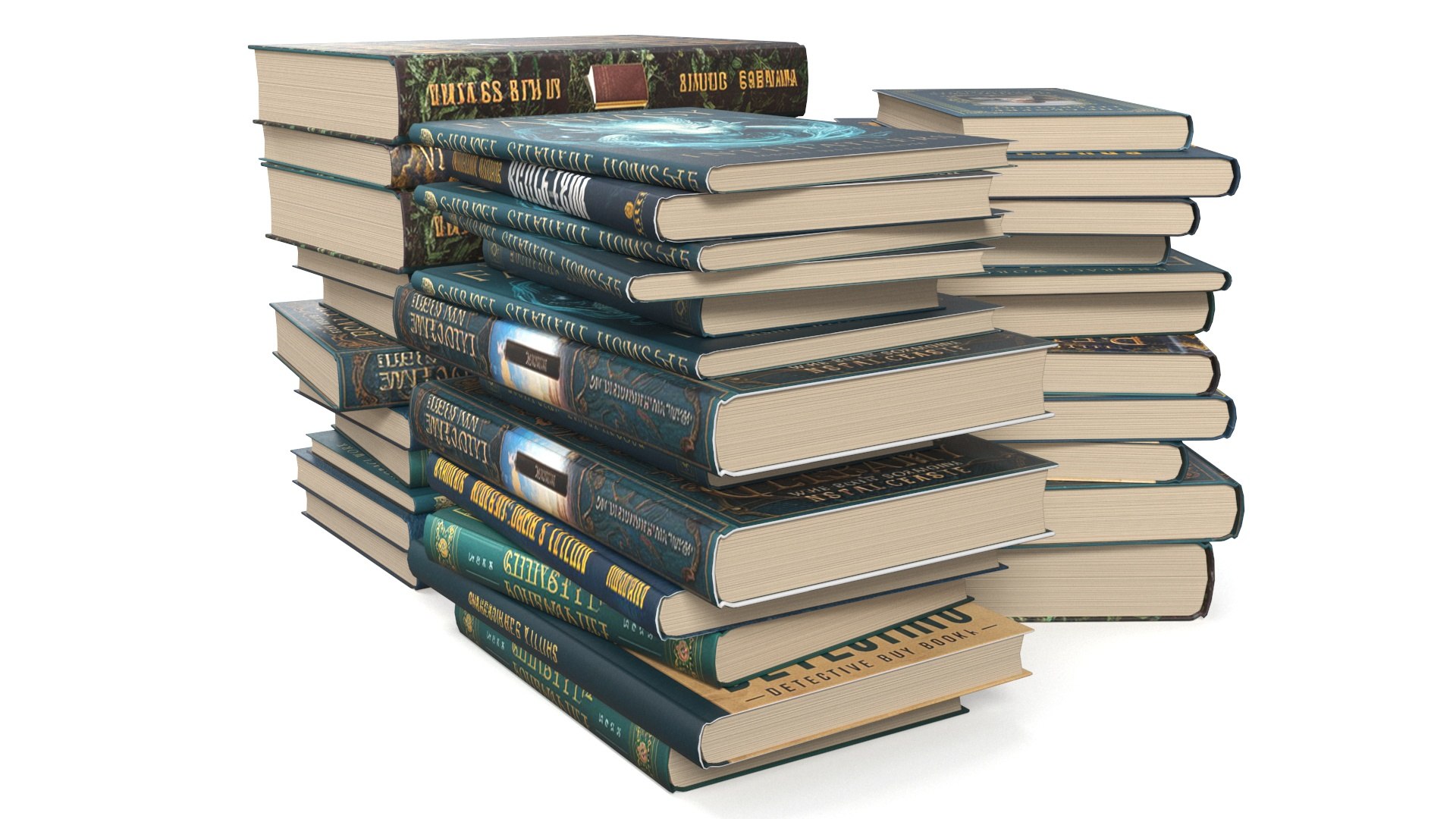 Detective Books Stack Model - TurboSquid 2284543