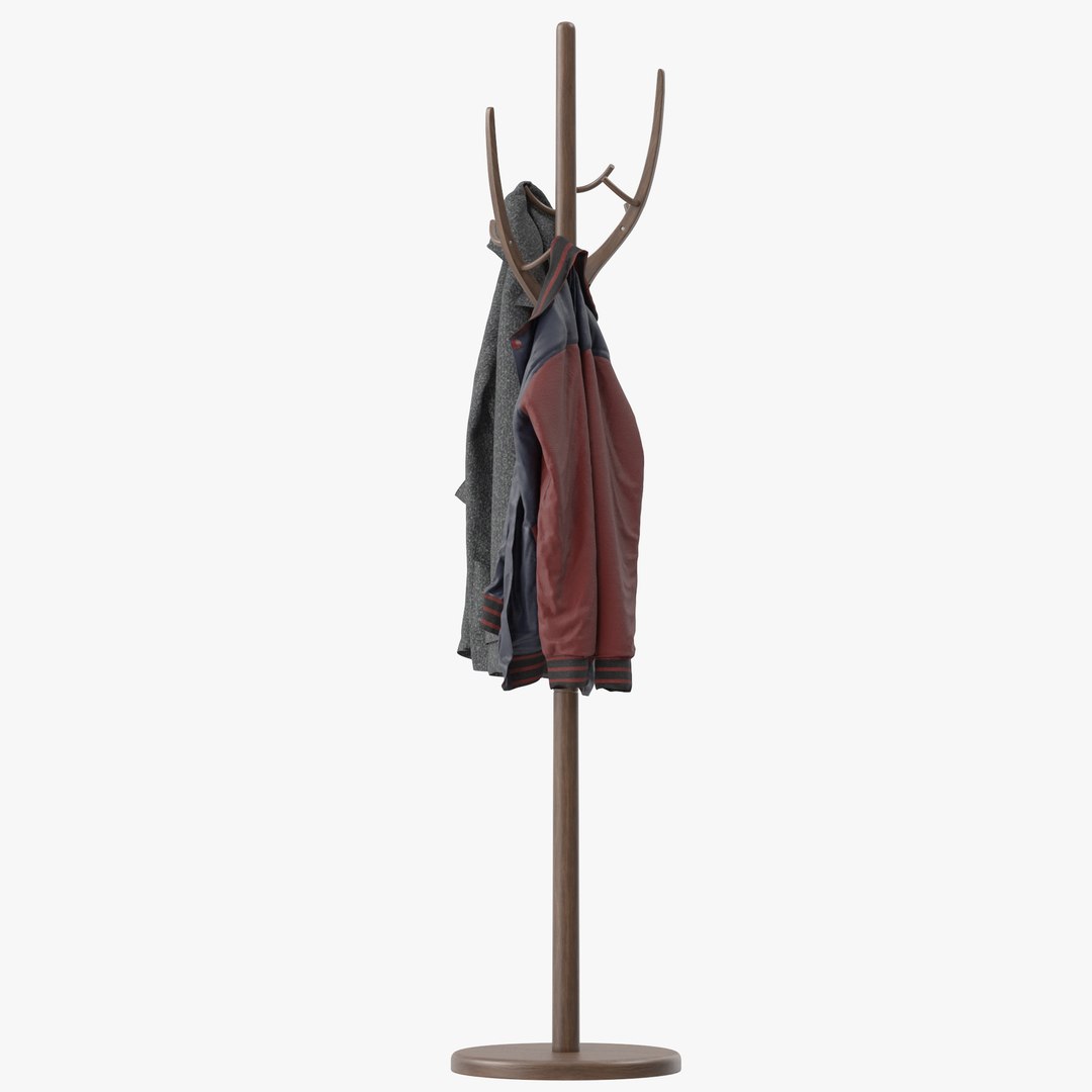 3D Solid Wood Coat Rack Model - TurboSquid 2035073