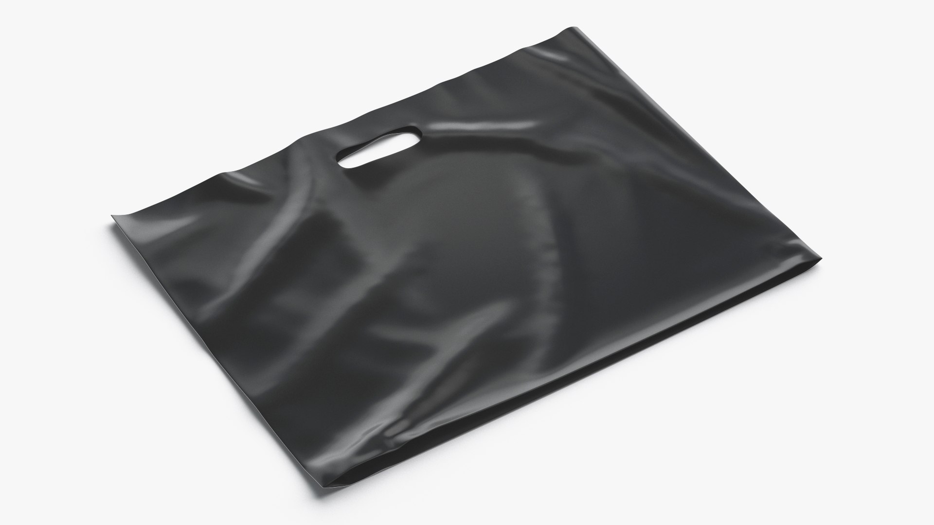 3D Black Wide Die-cut Plastic Bag - Handle Packet - TurboSquid 2063844