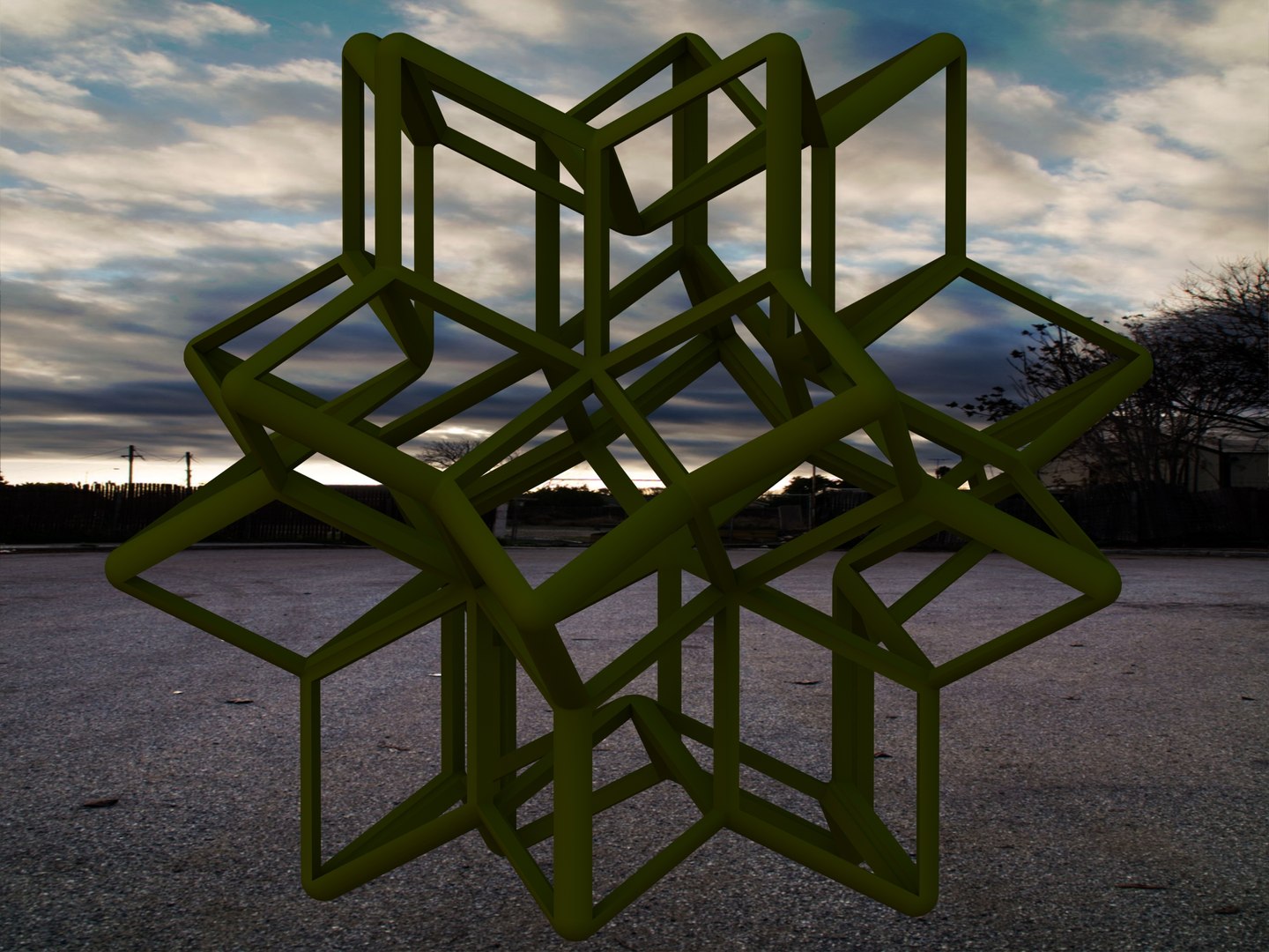 3D Wireframe Shape Rhombic Hexecontahedron model - TurboSquid 2176046