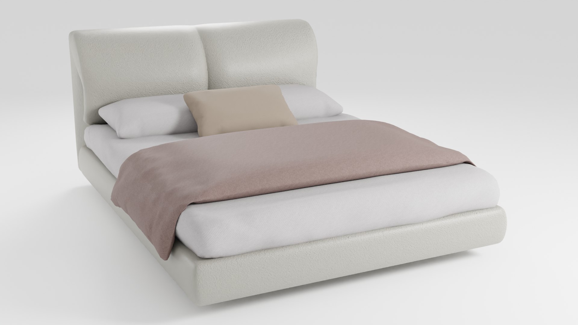 3D Model Airy Modern And Luxurious Double Bed - TurboSquid 2277305