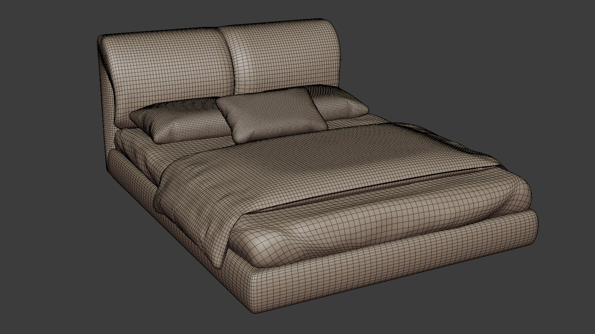 3D Model Airy Modern And Luxurious Double Bed - TurboSquid 2277305