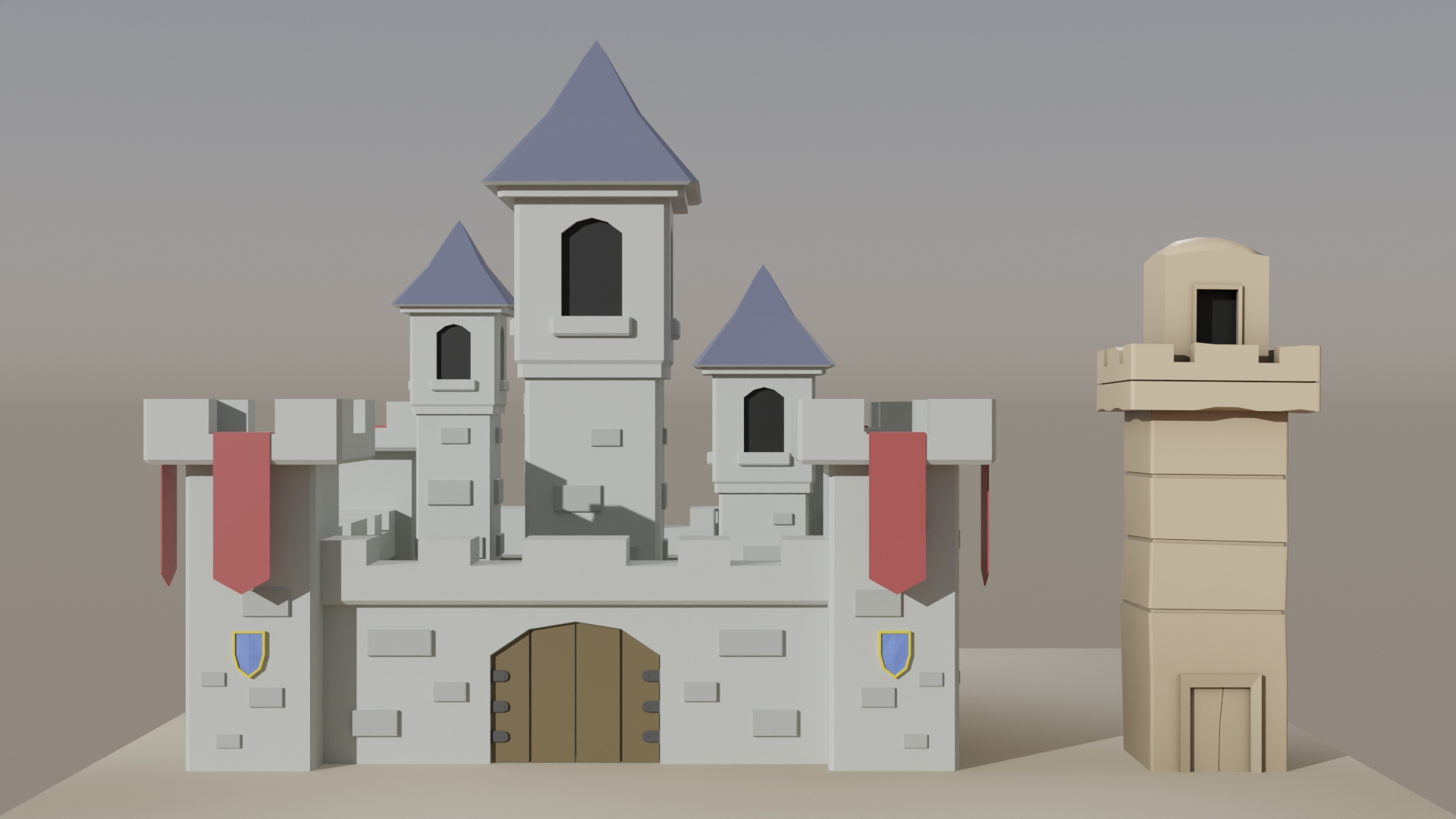 Medieval Castle And Tower 3D Model - TurboSquid 2207338
