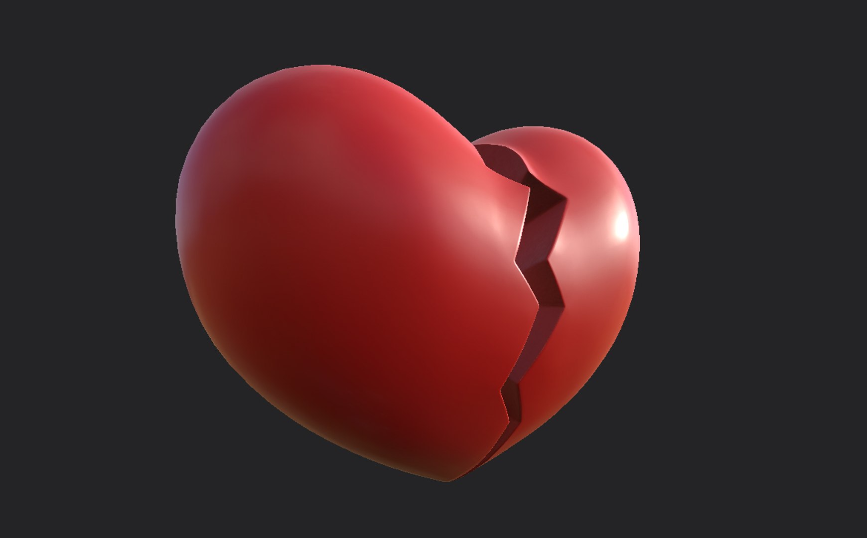 Broken heart 3D model - TurboSquid 1592543
