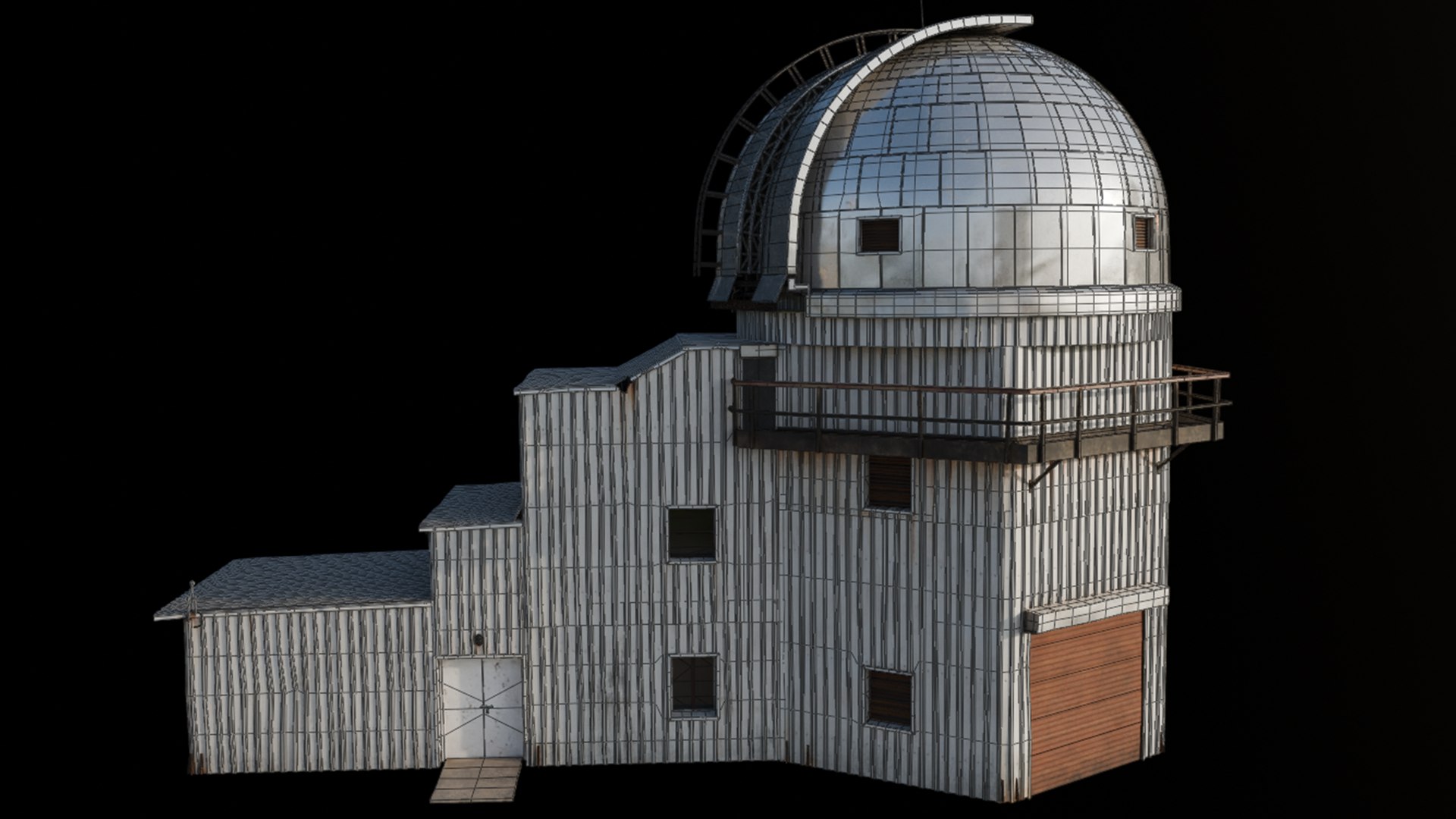 3D Model Realistic Astronomical Observatory 3D Model Metallic Dome ...