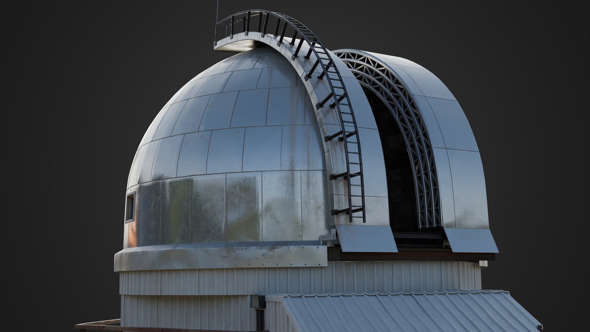 3D Model Realistic Astronomical Observatory 3D Model Metallic Dome ...
