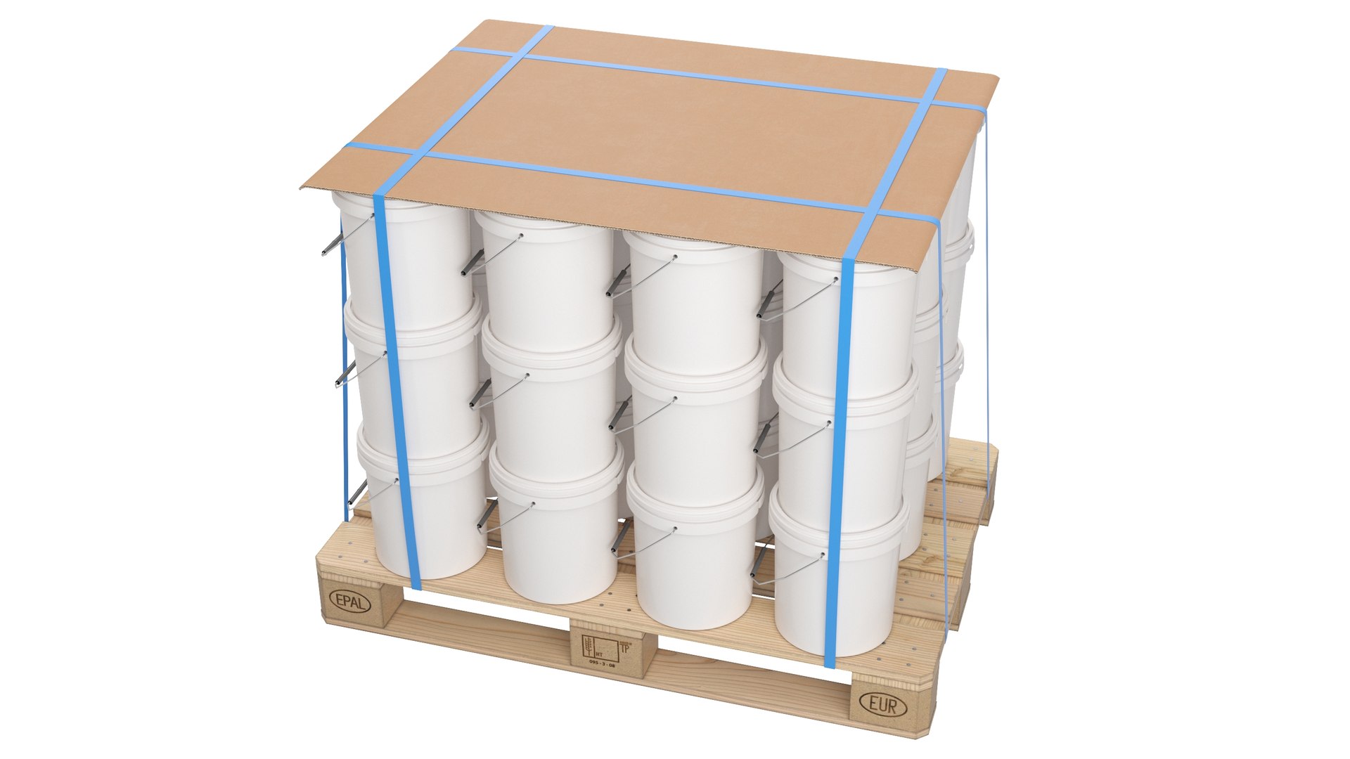 Pallet With Buckets Model - TurboSquid 2040756