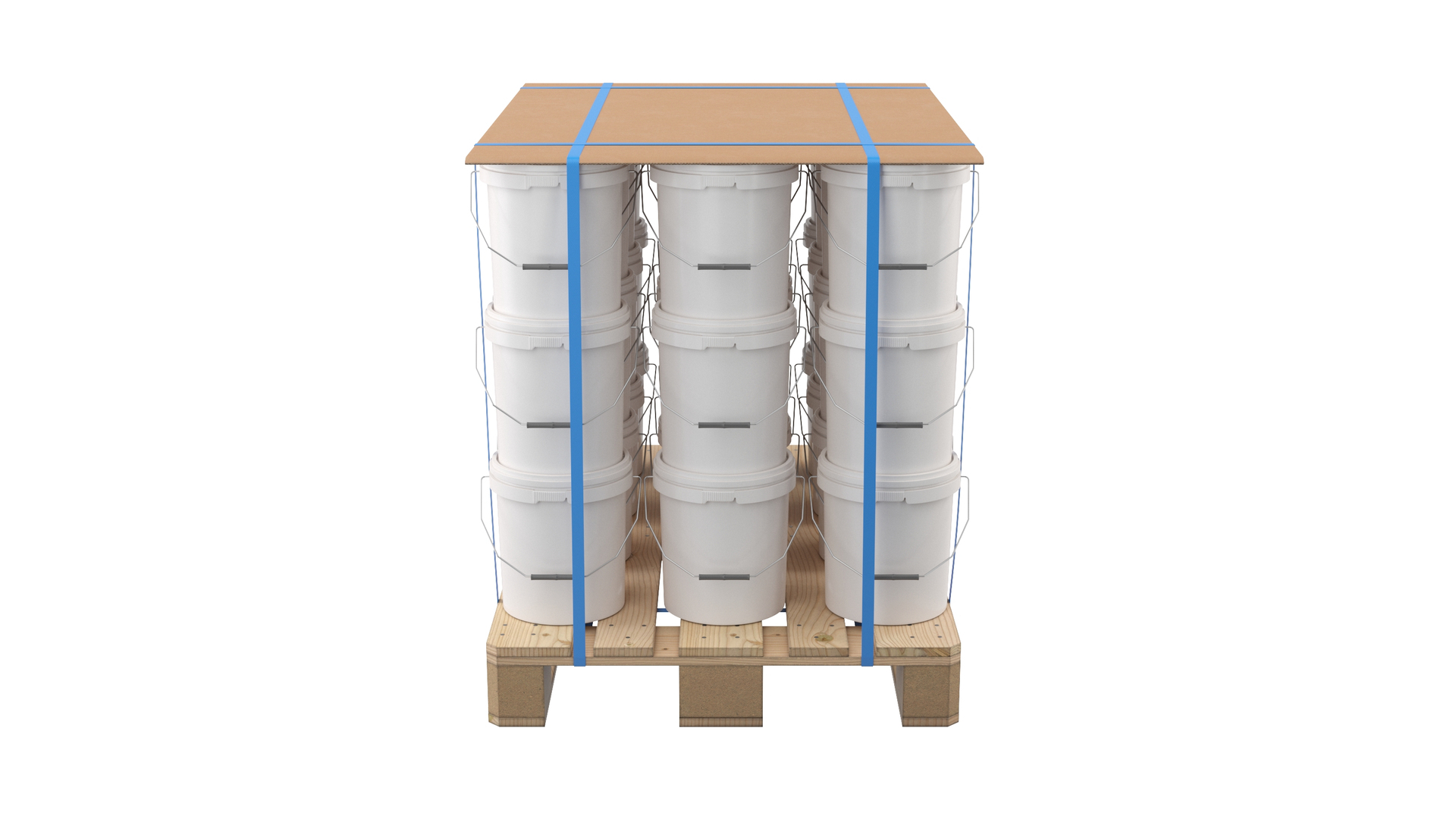 Pallet With Buckets Model - TurboSquid 2040756