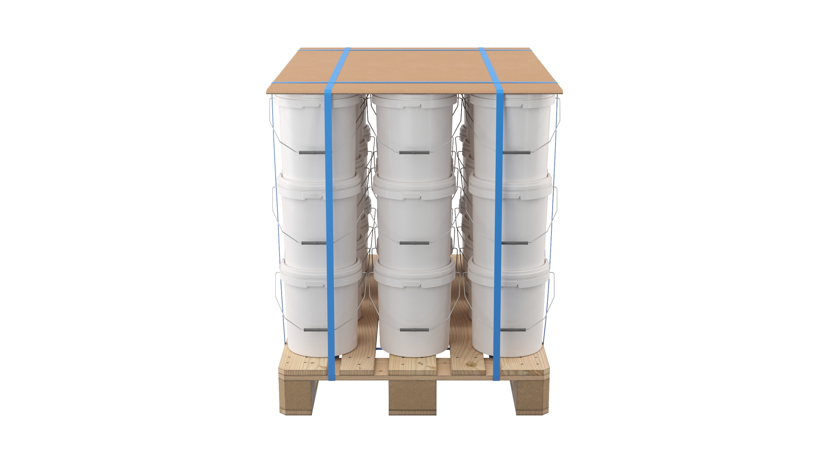 modelo 3d Pallet With Buckets - TurboSquid 2040756