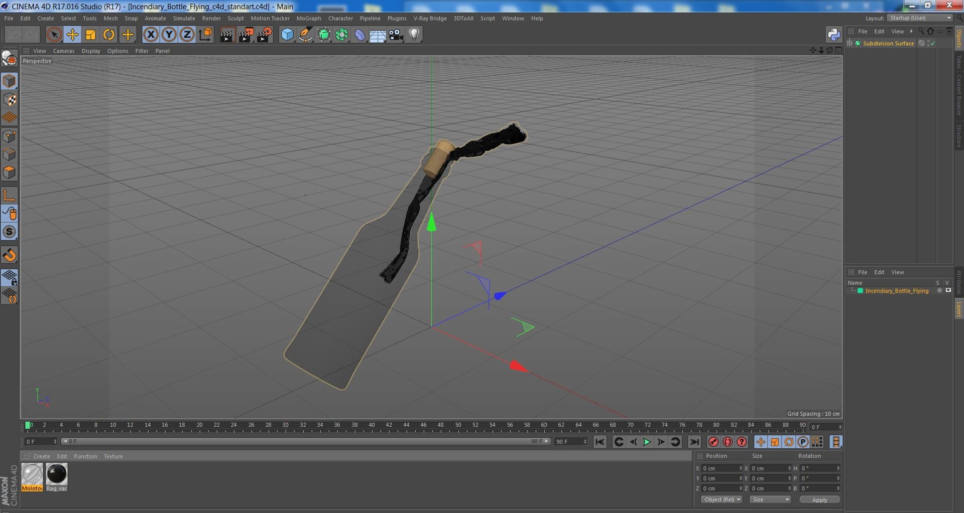 Incendiary Bottle Flying 3D Model - TurboSquid 2235059
