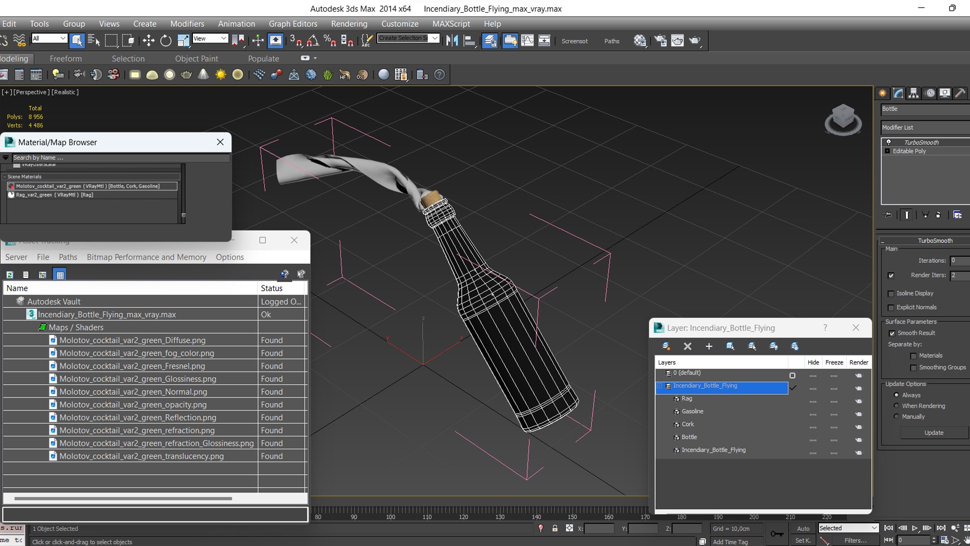Incendiary Bottle Flying 3D Model - TurboSquid 2235059