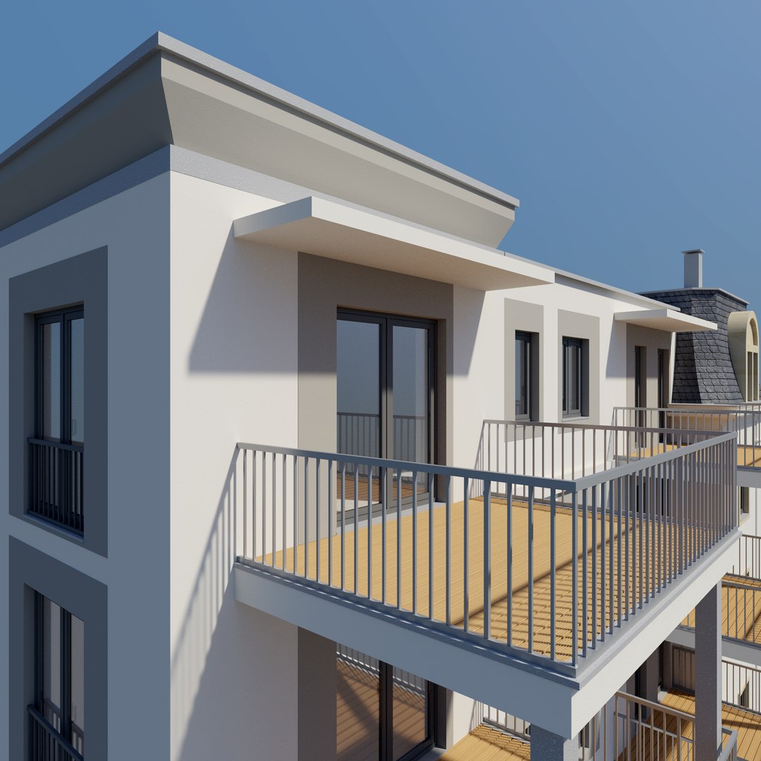 3d Old German Building 2 Model