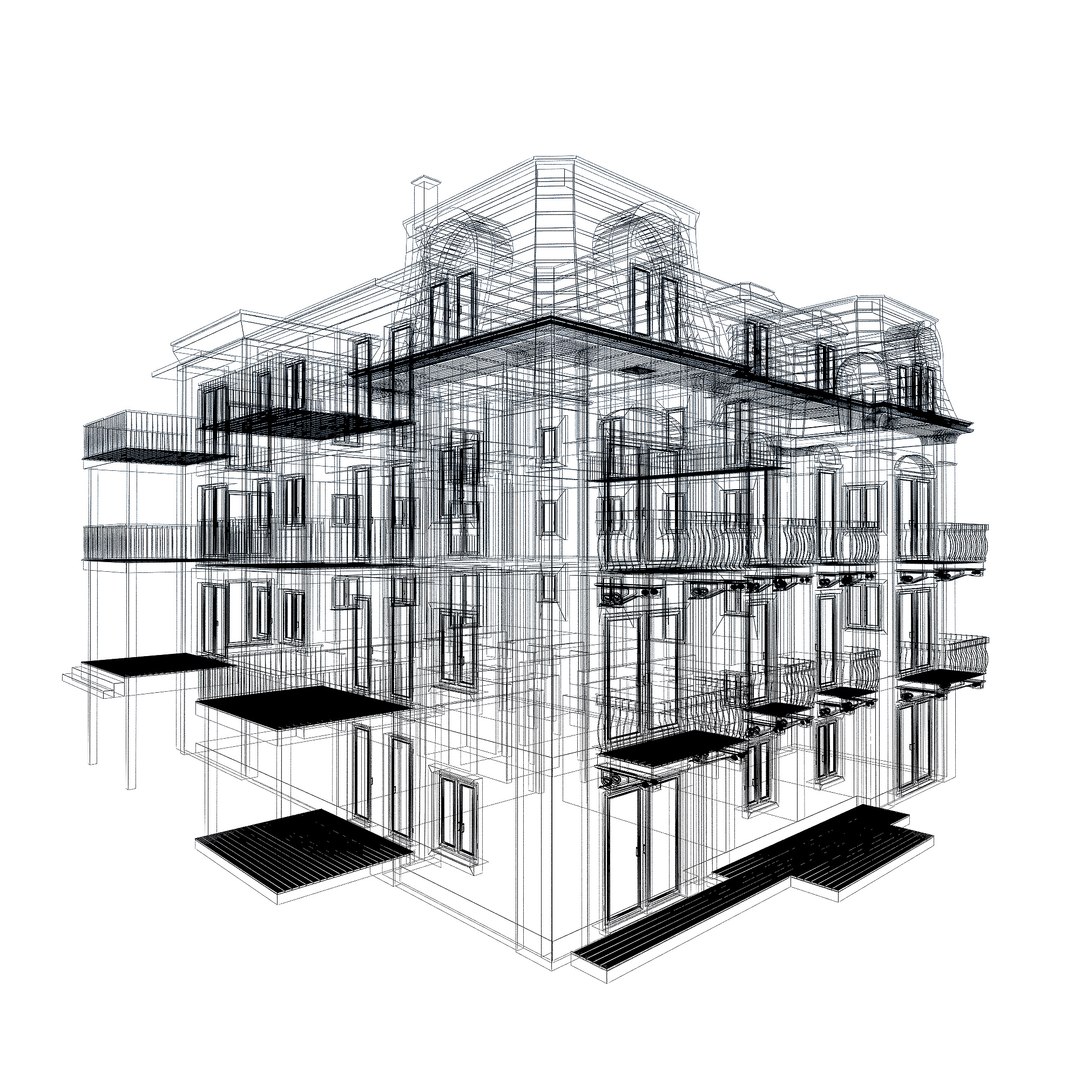 3d Old German Building 2 Model
