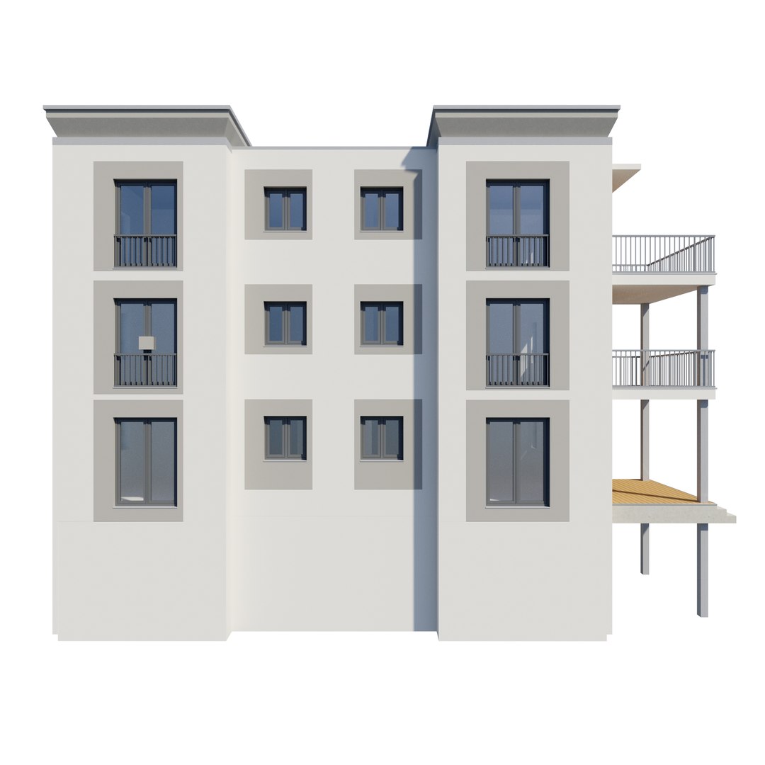 3d Old German Building 2 Model