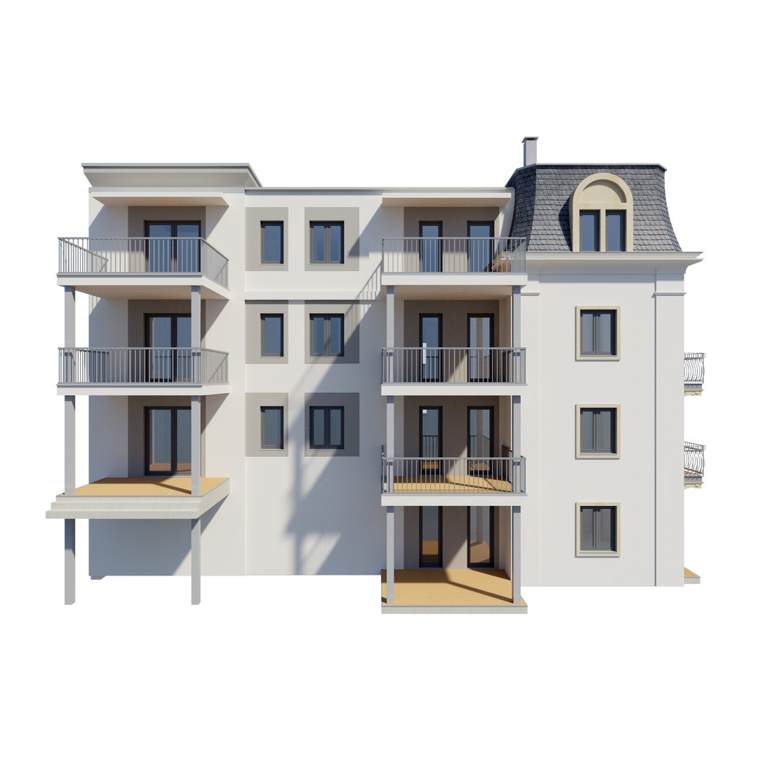 3d Old German Building 2 Model