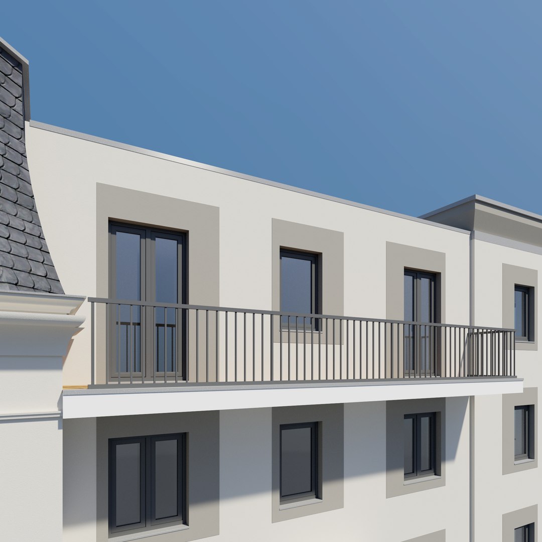 3d Old German Building 2 Model