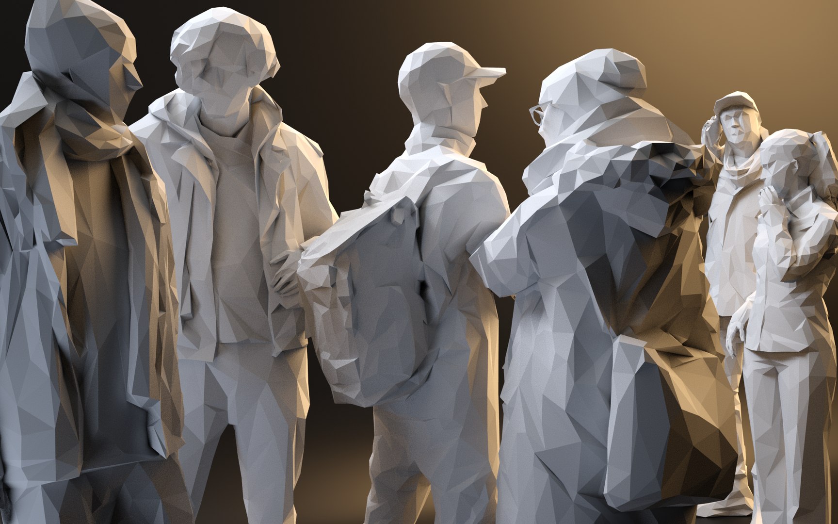 Rigged Bipeds Crowd Character Studio 3D Model - TurboSquid 1382180