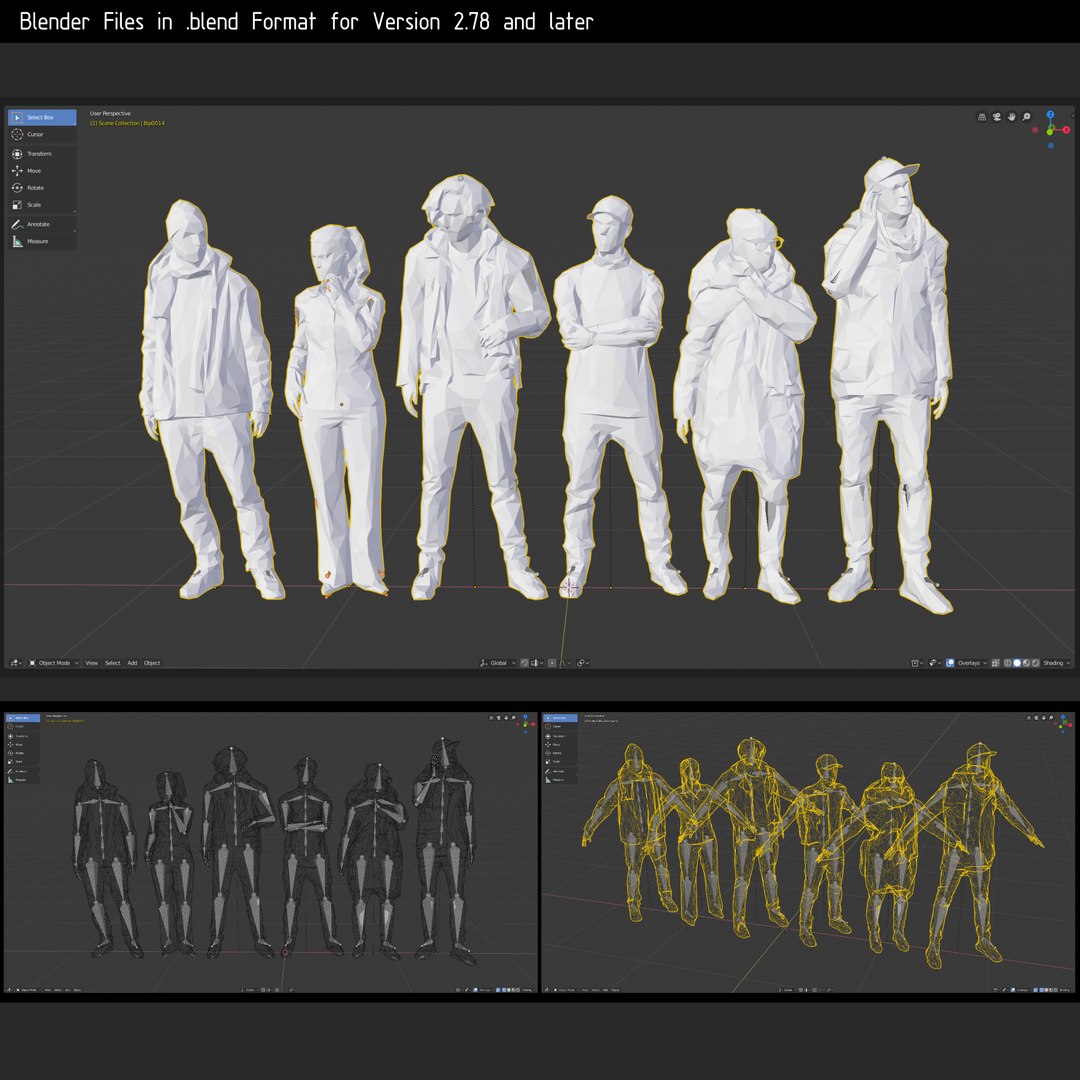 Rigged Bipeds Crowd Character Studio 3D Model - TurboSquid 1382180