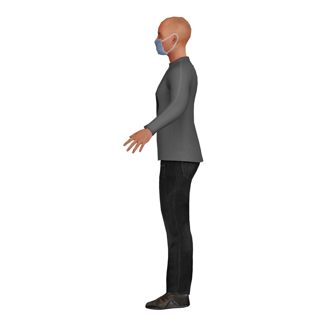 Low-poly White Bald Man 3D - TurboSquid 1641052