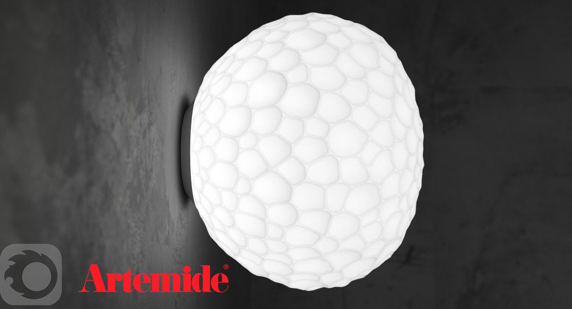 3d meteorite lamp artemide suspension model